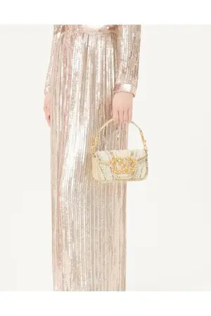 Valentino Garavani Locò Small Embroidered Shoulder Bag With Jewel Logo - Multicolor