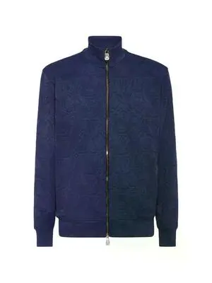 BILLIONAIRE Jacquard Zip-up Sweatshirt - Blue