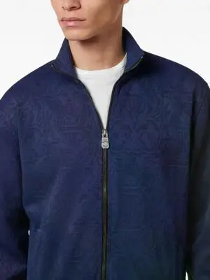 BILLIONAIRE Jacquard Zip-up Sweatshirt - Blue