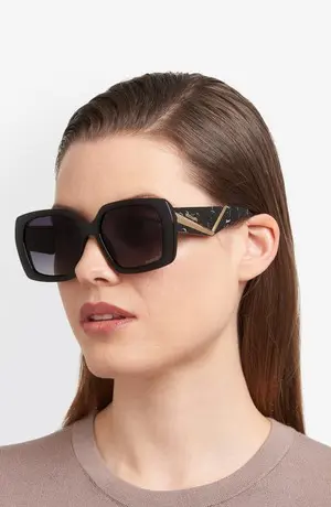 Missoni 55mm Gradient Rectangular Sunglasses - Black/dark Grey Sf