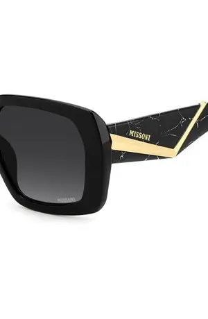 Missoni 55mm Gradient Rectangular Sunglasses - Black/dark Grey Sf