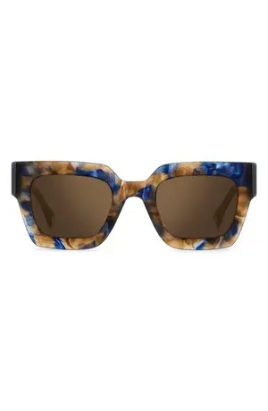 Carolina Herrera 49mm Square Sunglasses - Blue Havana/gold Sp