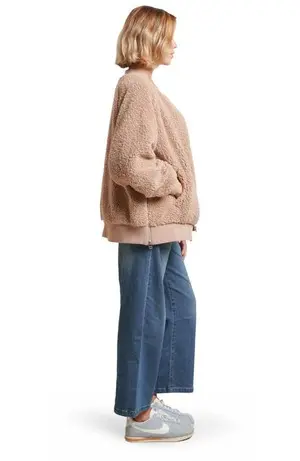 NOM MATERNITY Cozy Maternity Bomber Jacket
