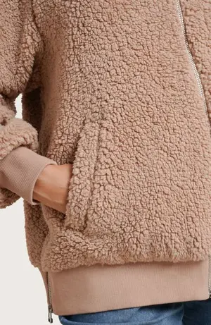 NOM MATERNITY Cozy Maternity Bomber Jacket