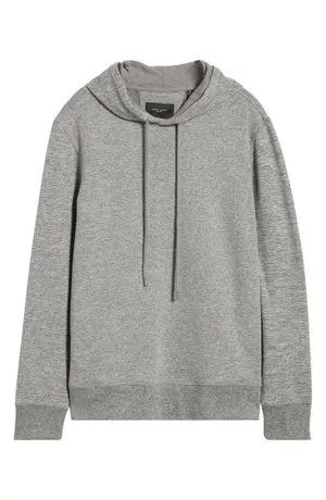 Daniel Buchler Pinstripe Pajama Hoodie - White Grey Stipe