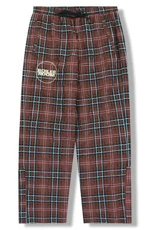 PLEASURES X Boiler Room Practice Plaid Track Pants - Brown