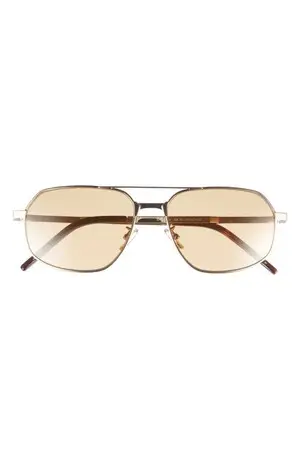 Givenchy Gv One 57mm Pilot Sunglasses - Gold/brown