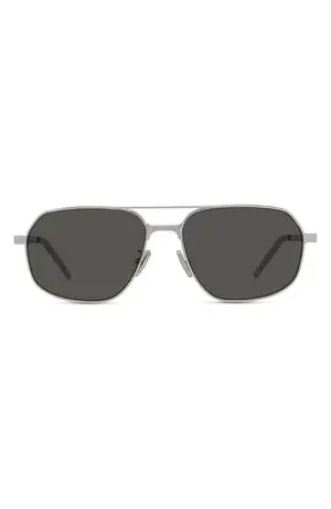 Givenchy Gv One 57mm Pilot Sunglasses - Shiny Palladium/smoke