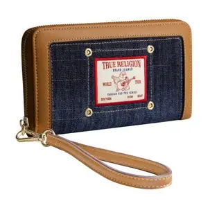 True Religion Buddha Patch Zip Around Wristlet