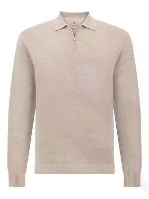 Boggi Milano Merino Wool Half-zip Sweater - Neutrals
