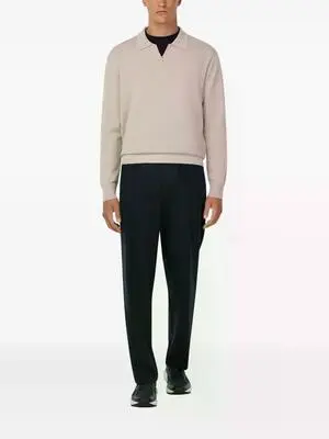 Boggi Milano Merino Wool Half-zip Sweater - Neutrals