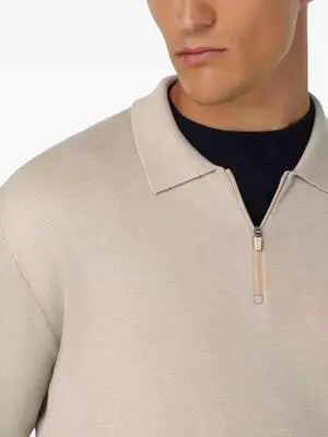 Boggi Milano Merino Wool Half-zip Sweater - Neutrals