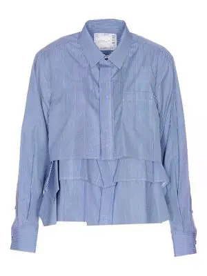 Sacai Striped Ruffled Shirt