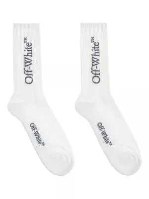 Off-white Embroidered Socks For Men