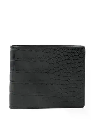 TOM FORD Embossed-logo Crocodile-print Wallet - Black