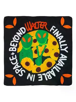 WALTER VAN BEIRENDONCK Alien-motif Silk Scarf - Black
