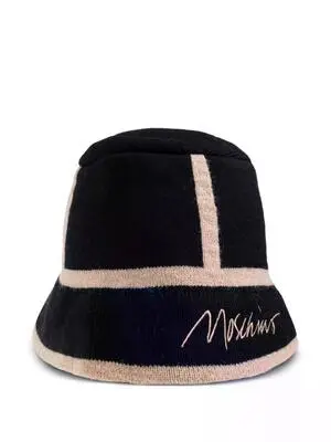 Moschino Panelled Wool Bucket Hat - Black