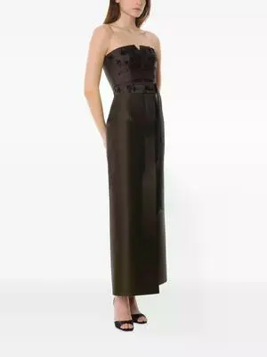 Alberta Ferretti Sequin-embellished Corset Top - Brown