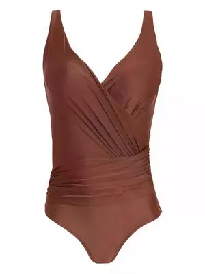 LYGIA & NANNY Draped One-piece Swimsuit - Brown