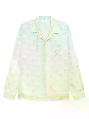 Casablanca Candy Icons-print Silk Shirt - Blue