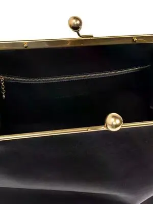 COACH Large Kisslock Frame Clutch - Black