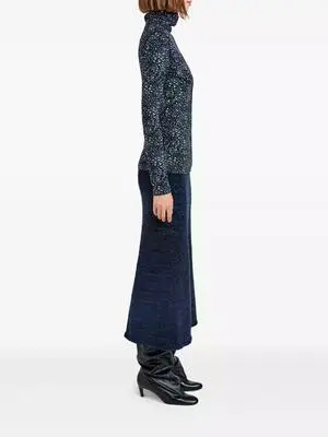 Proenza Schouler White Label Audrey Speckled Turtleneck Top - Blue