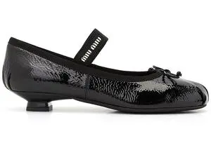 Miu Miu Crinkled Leather Ballerinas