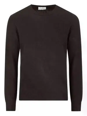 CHEZ PAUL Ribbed Cashmere Crewneck Sweater - Brown