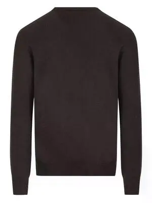 CHEZ PAUL Ribbed Cashmere Crewneck Sweater - Brown