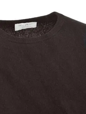 CHEZ PAUL Ribbed Cashmere Crewneck Sweater - Brown