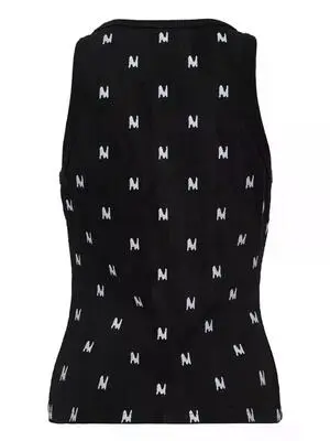 MSGM Ribbed Logo-embroidered Tank Top