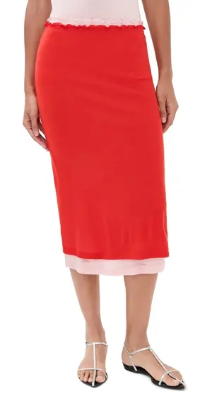 JIL SANDER Double-layered Wool Skirt