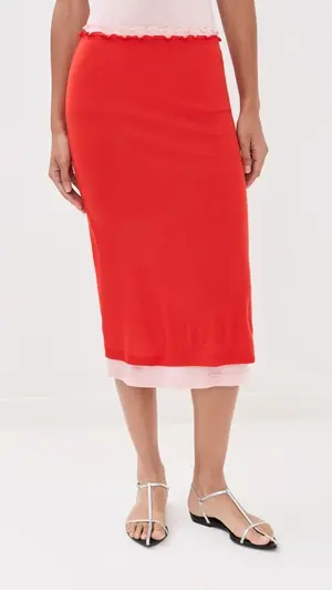 JIL SANDER Double-layered Wool Skirt