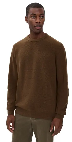 Faherty Brand Jackson Crew Sweater - Trail Brown Heather