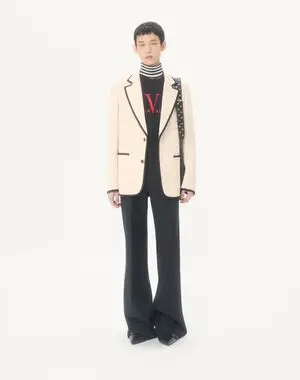 Valentino Garavani Nylon Gabardine Flare Trousers
