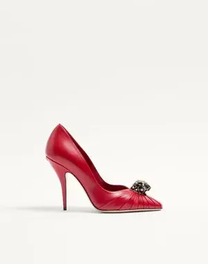 Valentino Garavani Panthea Goatskin Pumps Red