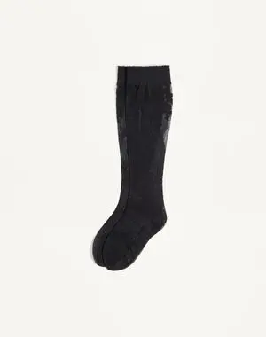 Valentino Garavani Floral Lycra Knee-high Socks - Black