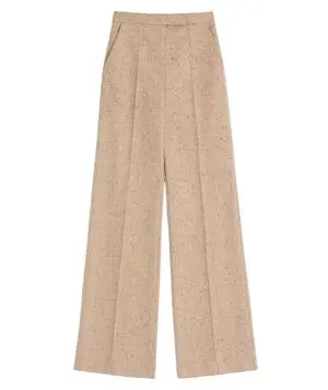Valentino Garavani Natté Buttoned Weave Palazzo Trousers - Ivory/beige