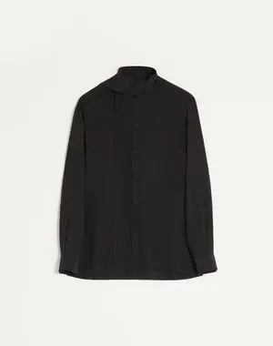 Valentino Garavani Crepe De Chine Shirt With Scarf - Black
