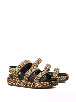 Tory Burch Leopard-print Triple-strap Platform Sandals