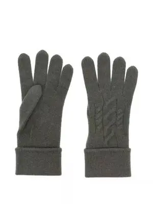 N.peal Cable Knit Gloves - Green