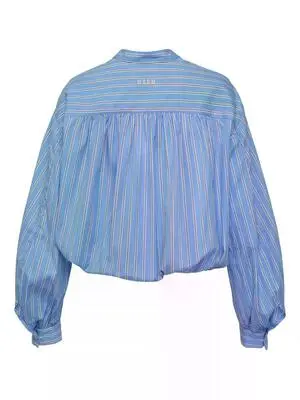 MSGM Stripe-pattern Balloon-sleeve Shirt