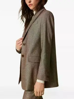 TWINSET Lurex Tweed Blazer