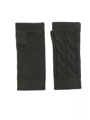N.peal Cashmere Fingerless Gloves - Green