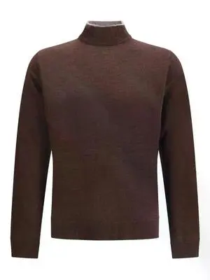 CRUNA Long-sleeved Mock Neck Sweater - Brown