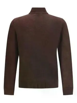 CRUNA Long-sleeved Mock Neck Sweater - Brown
