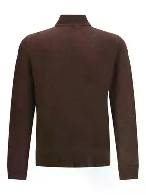 CRUNA Long-sleeved Mock Neck Sweater - Brown