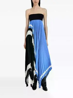 Proenza Schouler Pleated Asymmetric Dress - Blue