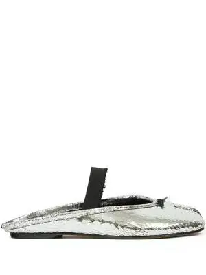 MAISON MARGIELA Tabi Leather Slip-on Mules - Silver