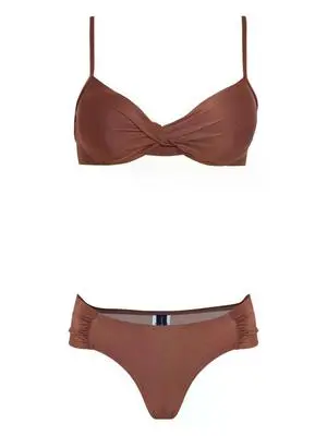 LYGIA & NANNY Twist-front Bikini - Brown
